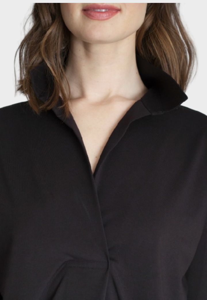 Masterpiece Dress - V-neck Placket Collar Dress with Pockets: Womens ...